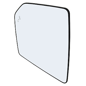 Driver Side Mirror Glass Assembly With Plastic Backing Plate Blind Spot Detection Heated Compatible with 2015-2020 Ford F150 Truck (BSD System Tow Mirror)