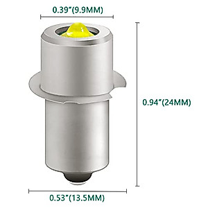 BAULBOUGH LED Flashlight Replacement Bulb, 4V-24V and 3W 247LM and PR2 P13.5S Maglight Led Conversion Kit, 6000K Bright White Super Bright Long Lasting, Ryobi Milwaukee Craftsman Lamp 2 Pack