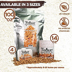 Old Hickory Wood Smoking Chips for Smoking Gun, Glass Cloche or Foghat Cocktail Smoker | Foghat Culinary Smoking Fuel (4oz) | Infuse Bourbon, Cheese, Meats, BBQ, Salt, Butter and More!