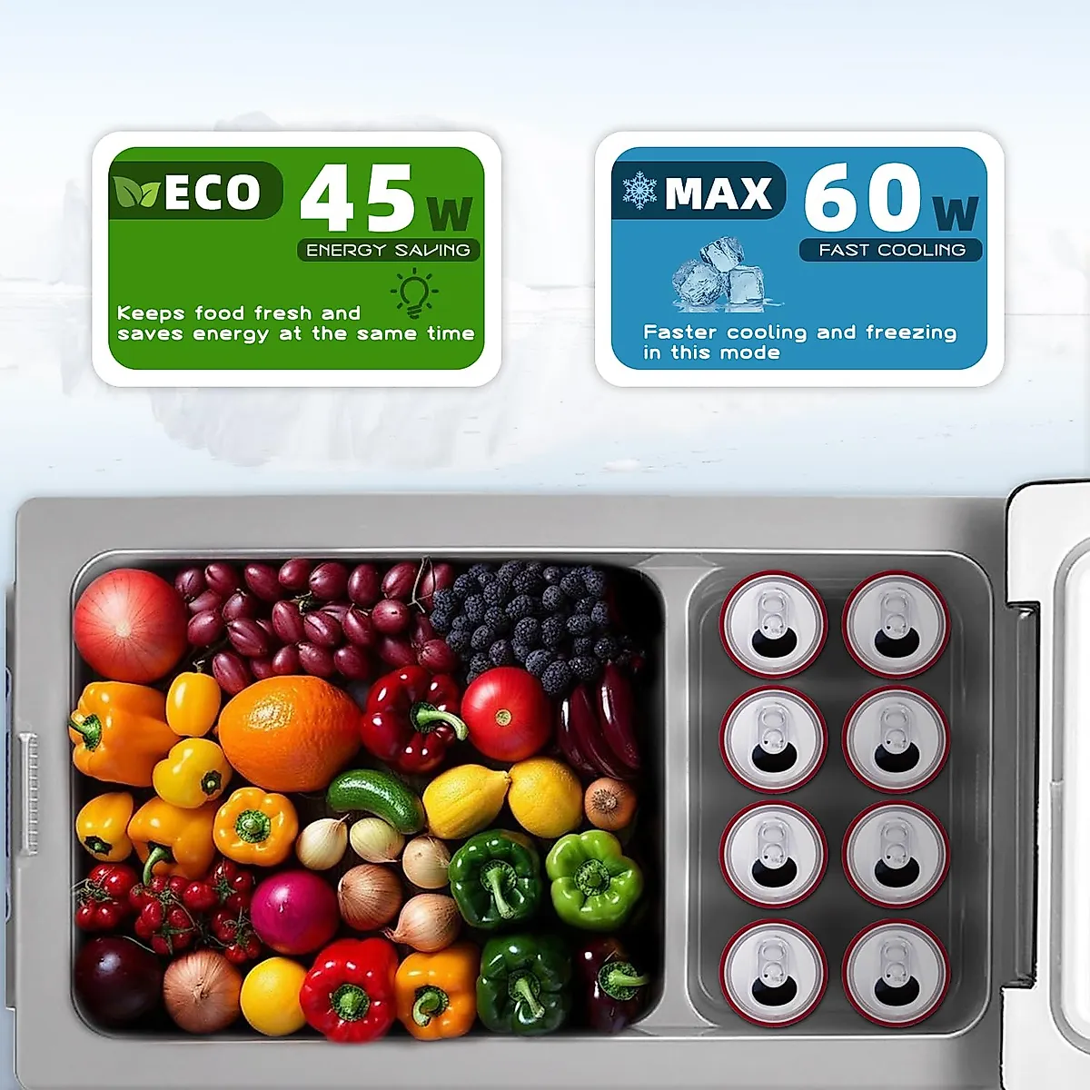 Alpicool CF55 Portable Freezer,12 Volt Refrigerator, 52 Quart (49.4 Liter) Fast Cooling 12V Car Fridge Freezer -4℉~68℉, Car Cooler, 12/24V DC and 100-240V AC for Outdoor, Camping, RV, Truck