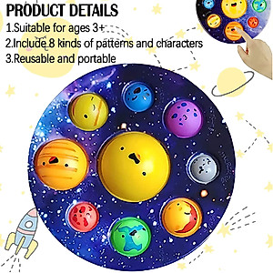 Solar System Dimple for Kids Simple Planet Dimple Oversize Poppet Fidget Toy Space Astronomy Space Toys Educational Toys for Party Favors Christmas Birthday