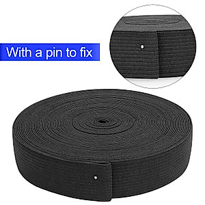 1 inch elastic for sewing, Elastic Band High Elasticity,2 Roll 11 Yard Knit Elastic Bands for Sewing Waistband and Pants Waist,Wig Band (Black & White)