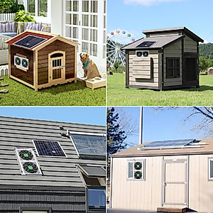 Wroyeti Solar Powered Fan 20W Solar Panel Fan for Chicken Coop Two Waterproof Fans On/Off Switch 15Ft Cable Outdoor Solar Fan for Chickens, Greenhouses, Sheds,Pet Houses,Window Exhaust