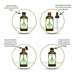 SVA Peppermint Essential Oil – 4 Fl Oz – 100% Natural Peppermint Oil - for Diffuser, Hair Care, Face, Skin Care, Aromatherapy, Scalp and Body Massage, Soap and Candle Making - with Dropper