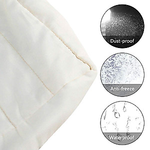 Aozzy Ac Covers for Inside Unit Indoor Air Conditioner Covers for Window Units Winter Beige Double Insulation Quilted AC Cover Keeps Cold Air Out Eliminates Dirt (21" Lx14 H x2.7 D)