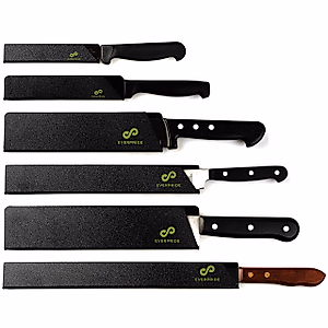 EVERPRIDE Chef Knife Roll PLUS Knife Guard Set (6-Piece Set) Bundle – Knife Bag Holds 10 Knives, Meat Cleaver and Kitchen Tools – Felt-Lined and BPA Free Knife Sheath Set – Knives Not Included