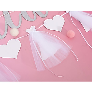 Silver Glitter Bride To Be Set,Bridal Shower Decorations,White Wedding Dress Heart Garland,Silver Balloon Decor,Bridal Wedding Party Hanging Garland,Bride To Be Wedding Love Banner Photo Props