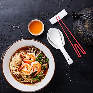 8 Pairs Training Chopsticks for Kids 9 Inches Plastic Chopsticks Reusable Non-Slip Chop Sticks(Black, Red)