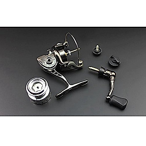 Outop Mini Ultra Smooth Lightweight Powerful Collapsible Handle Fishing Spinning Reel Black