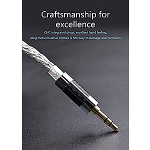 KZ Silver/Blue Hybrid (784 cores) Upgrade Cable, HiFi Earphone Audio Replacement Mixed Wire 3.5mm Compatile with C PIN