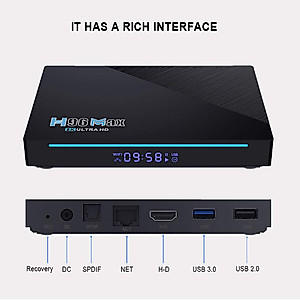 8GB 128GB H96 Max RK3566 Android TV Box RK3566 Quad Core Android 11.0 2.4G/5G WiFi 1000M LAN BT4.0 USB3.0 Support 4K 60fps H.265 HDR Box with i8 Keyboard