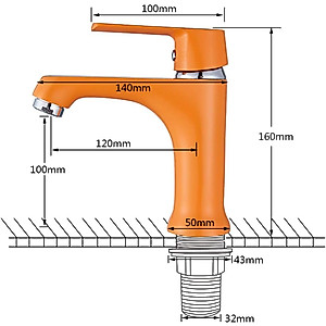 Bath Basin Brass Faucet Cold And Hot Water Taps Orange Bathroom Mixer