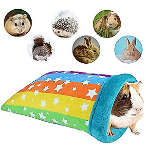 HOMEYA Hamster Sleeping Bag, Small Pet Animals Soft Flannel House Bed Nest Hideout Pouch Sack Sleeping Bed for Hedgehog Squirrel Bunny Guinea Pig Rat Warm Cage Decor Accessory (14 * 11 inch)
