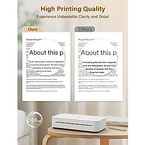 iDPRT Wireless Printer, Future999 Portable Printer w/One-Piece Easy-to-Load Cartridge, Compact Design, Wired & Wireless Connection, Harmless Material, 300DPI HD Printing, Printer for Home Use, Office