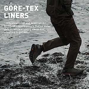 Danner Trail 2650 3” Waterproof Hiking Shoes for Men - Durable Leather & Textile Upper with Breathable Gore-Tex Lining and Vibram Traction Outsole, Black Olive/Flax Yellow - 12 EE