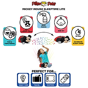 Pillow Pets Disney Mickey Mouse Sleeptime Lite Stuffed Animal Night Light