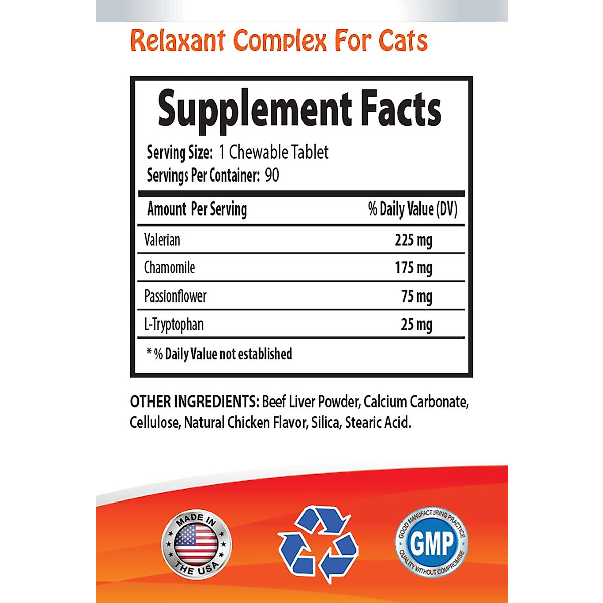 MY LUCKY PETS LLC just Relax for Cats - Advanced Relaxant for Cats - Calms Down Your CAT - Anxiety Relief Complex - Pure Valerian Root for Cats - 1 Bottle (90 Chewable Tablets)