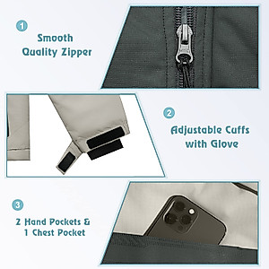 FARVALUE Boys Waterproof Ski Jacket Windproof Winter Coat Warm Snow Coat Outdoor Raincoats with Removable Hood Grey 10-12