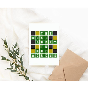 MoltDesigns Wordle For Poppy Card - The Best Poppy In The Wordle - Poppy Gift Wordle - Wordle Themed Fathers Day Card - Wordle Lover Card - Word Game - Birthday Poppy Card - Fathers Day Idea Gift