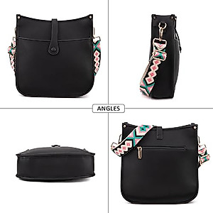 Montana West Crossbody Bags for Women Trendy Purses and Handbags Designer Bucket Shoulder Bag with 2 Adjustable Guitar Strap,MWC-177BK