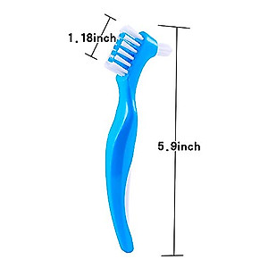 Denture Clean Toothbrush for Denture Care Tool w/Multi Layered Hard Bristles Dual Hard Bristle for False Teeth Superb Total Cleaning