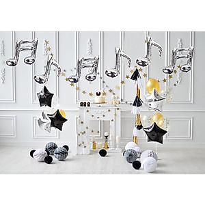 10PCS Music Note Balloons Silver Aluminum Birthday Party Balloon Music Themed Party Supplies Baby Shower Party Wedding Decorations