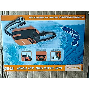 Rechargeable Sup Air Pump Electric Portable, 16PSI 12V with Battery, Stand Up Paddle Board Electric Pump Inflator/Deflator-Portable Air Compressor for Paddle Boards,Boat,Kayak