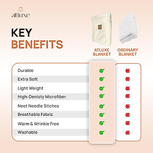 Atluxe Premium Washable Merino Wool Knitted Baby Blanket 100% Organic Extra Fine Merino Wool Blanket (40 inch x 30 inch)