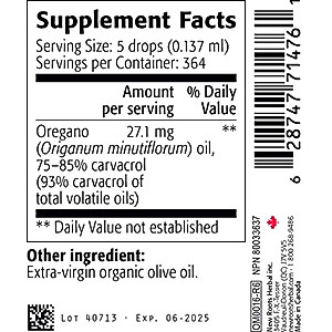 NEW ROOTS HERBAL Wild Oregano C93 (50 ml) Liquid, Highest Natural Carvacrol Concentration|Immune Defense|Mediterranean Source|Alcohol Free, Organic, Non-GMO, Vegan, Gluten Free
