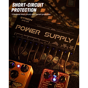 STRICH SPS-20 Guitar Power Supply 10 Isolated DC Output for 9V/12V/18V Effect Pedal