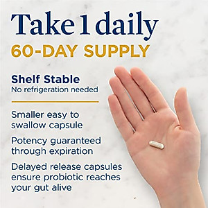 Renew Life Adult Probiotics 50+, 30 Billion CFU Guaranteed, Probiotic Supplement for Digestive & Immune Health, Shelf Stable, Gluten Free, Extra Care, For Men & Women, 60 Capsules