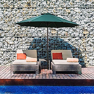 Abba Patio 11ft Patio Umbrella Outdoor Umbrella Patio Market Table Umbrella with Push Button Tilt and Crank for Garden, Lawn, Deck, Backyard& Pool, Dark Green