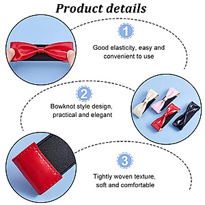 PH PandaHall High Heel Shoe Straps 4 Pairs Bowknot Elastic Shoe Laces PU Leather Anti Loose Shoelace Belt Ankle Straps Detachable Shoe Strap Band for Holding Loose High Heel Shoes