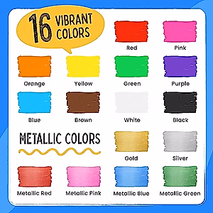 Chalkola Liquid Chalk Markers & Metallic Colors Pack of 16 Chalk Pens - For Chalkboard, Blackboards, Window, Glass, Bistro | 6mm Reversible Bullet & Chisel Tip Erasable Ink
