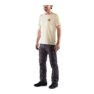 Fjällräven 1960 Logo T-Shirts for Men Offers Crew Neckline, Soft Cotton Construction, and Screen Print Graphic at Front Chalk White MD One Size