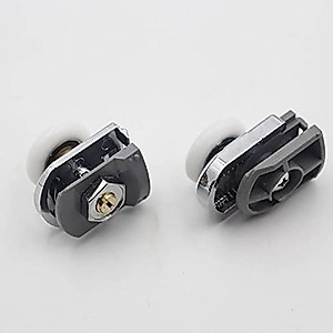 LD-YUNJIA Sliding Door Pulleys, Shower Door Rollers, Bathroom Pan Glass Sliding Door Quiet Shower Door Wheels for Shower Door Replacement Parts Hardware Accessories 4 Pieces（White）