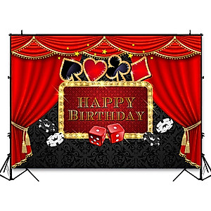 COMOPHOTO Casino Party Background Poker Las Vegas Party Birthday Theme Casino Night Photography Backdrop Decorations Props