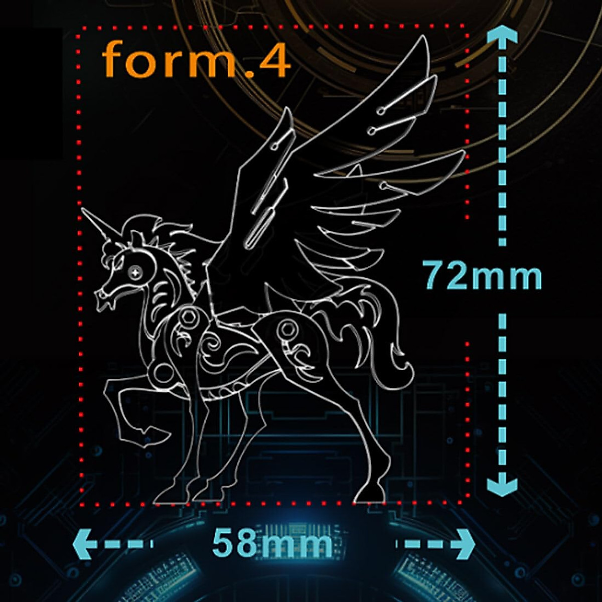 Luminda 3D Metal Puzzles for Adults - Fantasy Unicorn DIY 3D Metal Model Kits - 23+Pcs Mechanical Metal Models DIY Animal Brain Teasers, Art Craft Home Deco Gifts for Teens & Adult - Purple