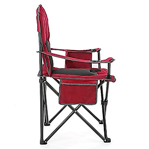 ARROWHEAD OUTDOOR Portable Folding Camping Quad Chair w/ 4-Can Cooler, Cup-Holder, Heavy-Duty Carrying Bag, Padded Armrests, Supports up to 330lbs, USA-Based Support