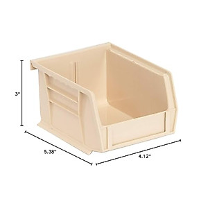 QUANTUM STORAGE SYSTEMS K-QUS210IV-8 8-Pack Ultra-Stack and Hang Bins, 5-3/8" x 4-1/8" x 3", Ivory