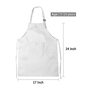 SATINIOR 12 Kids Apron Adjustable Children Chef Painting Pocket Apron for Boys Girls