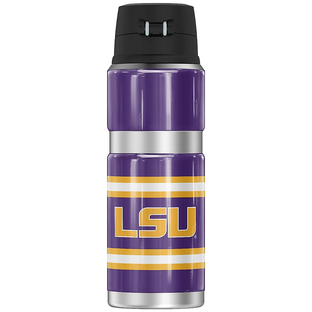 LSU Classic Logo THERMOS STAINLESS KING Stainless Steel Drink Bottle, Vacuum insulated & Double Wall, 24oz