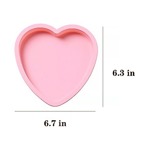 JINJIASUYISU 2 Pcs Silicone Cake Mold, Rainbow Cake Baking Pans, Heart Shape, Non-Stick, Easy to Clean, Ideal for Making Layer Cakes, Pizza, Vegetable Pancakes, Bread, Resin Art