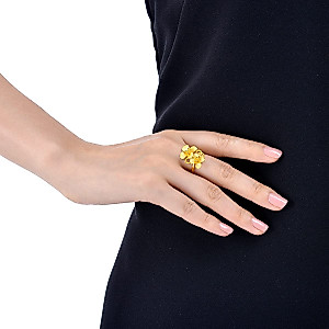 CHOW SANG SANG 999.9 24K Gold Price-by-Weight 7.86g Gold Layering Hydrangeas Ring(Size 17) for Women 86594R