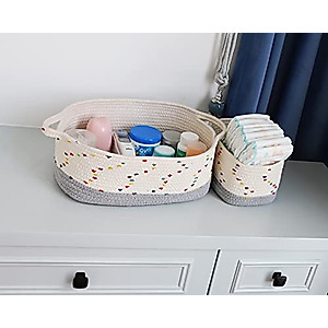 Set of 3 Small Woven Baskets | Nursery Basket Organizers and Storage | Nursery Basket for Dog Toy Basket | Cute Basket for Small Storage | Rope Nursery Storage Basket