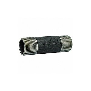 Black Pipe Nipple,Threaded,3x3-1/2 in