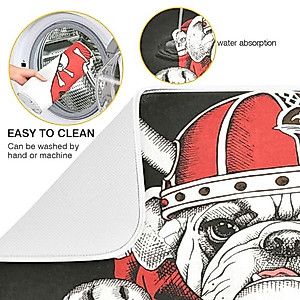 Red Skull Scarf Bulldog Black White Dish Mat Memory Foam Dish Drying Mat 16 X 18 Kitchen Mat Counter Dish Drainers Mat Dryer Kitchen Mat