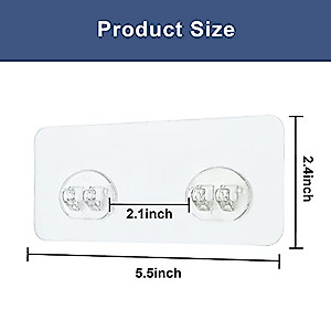 8 Pack Shower Caddy Adhesive Hooks Replacement, Strong sticker Hooks for Bathroom Shower Caddy Corner Shelf basket Soap Dish hanging Hooks, No Drilling Shower Kitchen Accessories (Double Hook)