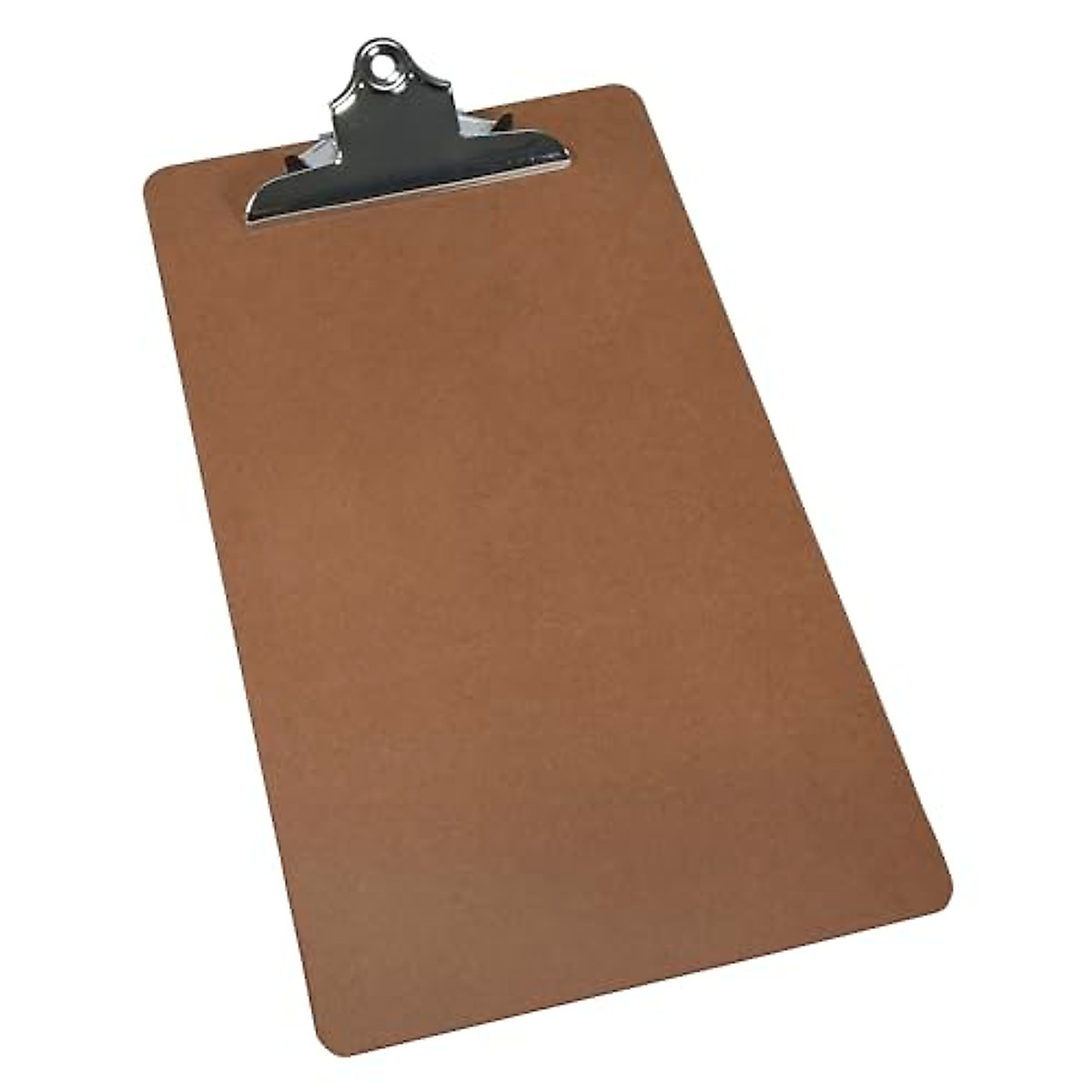 School Smart Legal Clipboard, 9 x 15-1/2 x 1/8 Inches, Hardboard, Brown, Bright Nickel
