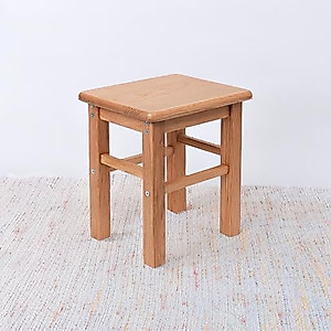 CONSDAN 13 inch Sitting Stool - Solid USA Oak Hardwood, Ergonomic 13-Inch Wood Stool for Seniors, Perfect for Work in Low Areas - Durable and Stable